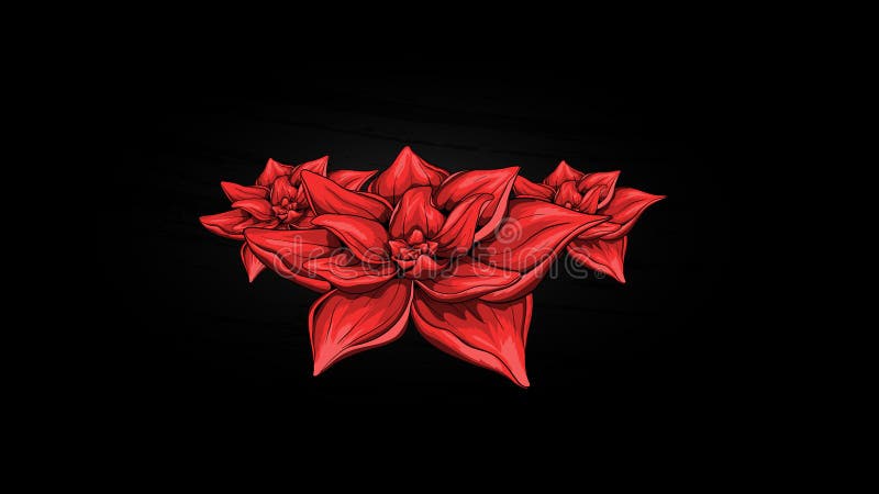 Red Flower Background Wallpaper Roses Flat Color Minimal Stock Vector ...