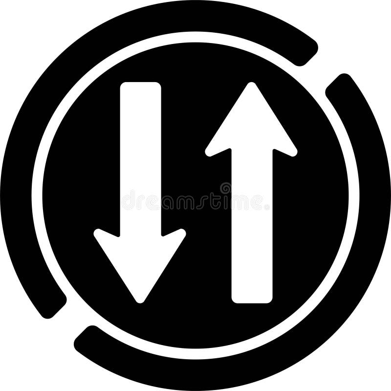 Solid Two Way Traffic Sign Icon Vector Stock Vector - Illustration of ...