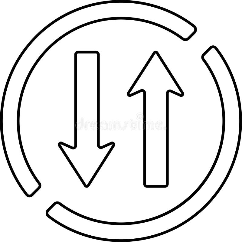 Line Art Two Way Traffic Sign Icon Vector Stock Vector - Illustration ...