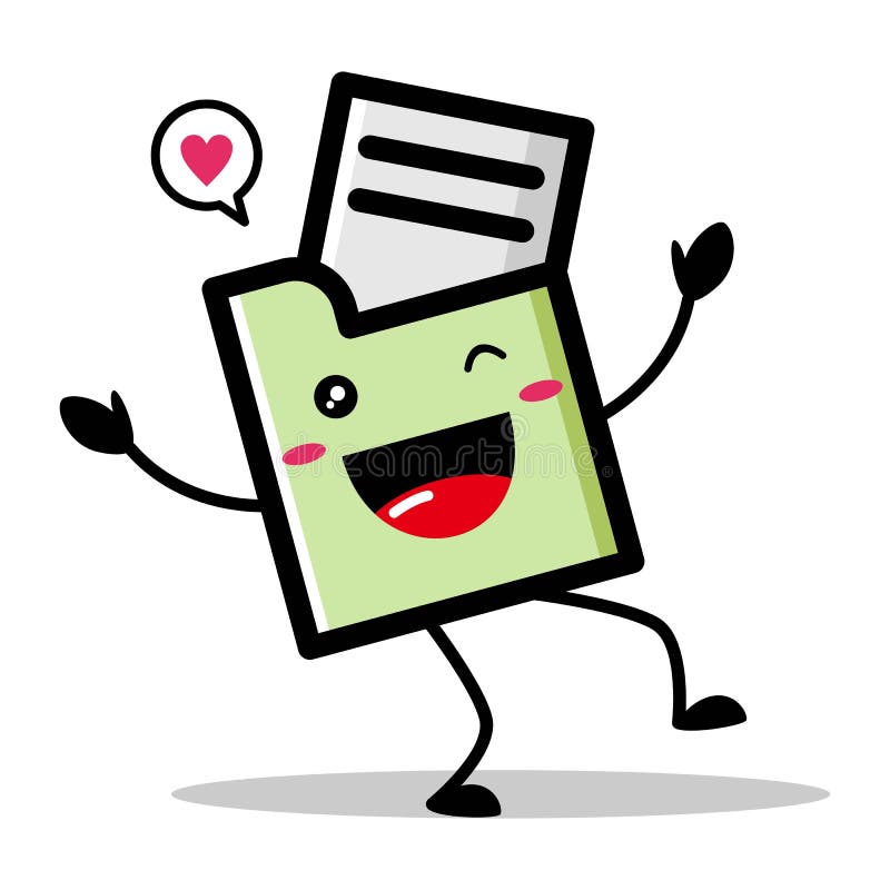 Cute Folder Mascot Vector Design Stock Vector - Illustration of archive ...