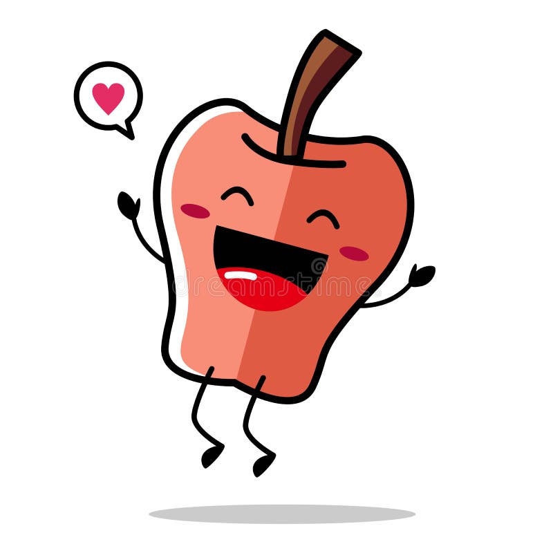 Cute Apple Mascot Vector Design Stock Vector - Illustration of children ...