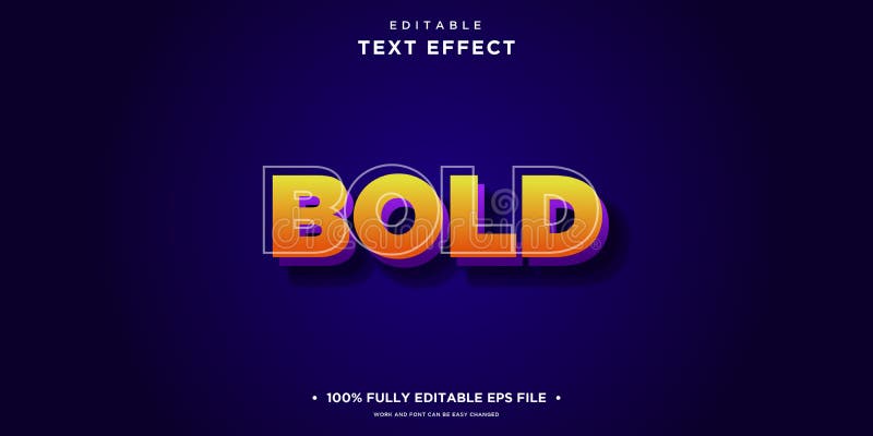 BOLD Editable Illustrator Text Effect Stock Vector - Illustration of ...