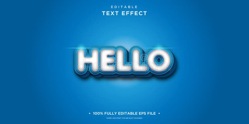 HELLO Editable Illustrator Text Effect Stock Vector - Illustration of ...