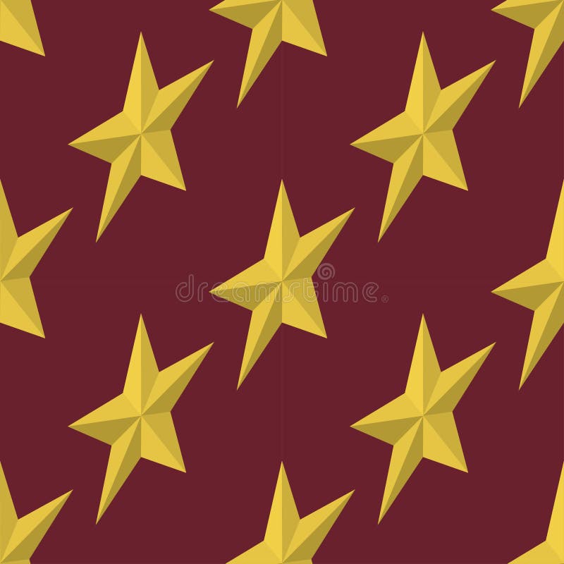 Seamless Pattern with Isometric Stars Stock Vector - Illustration of ...