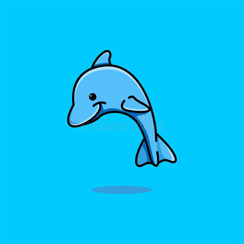 Cute dolphin icon cartoon stock vector. Illustration of fish - 236493833