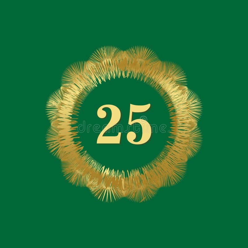 Christmas Themed Abstract Golden Circle Frame December 25th Stock ...