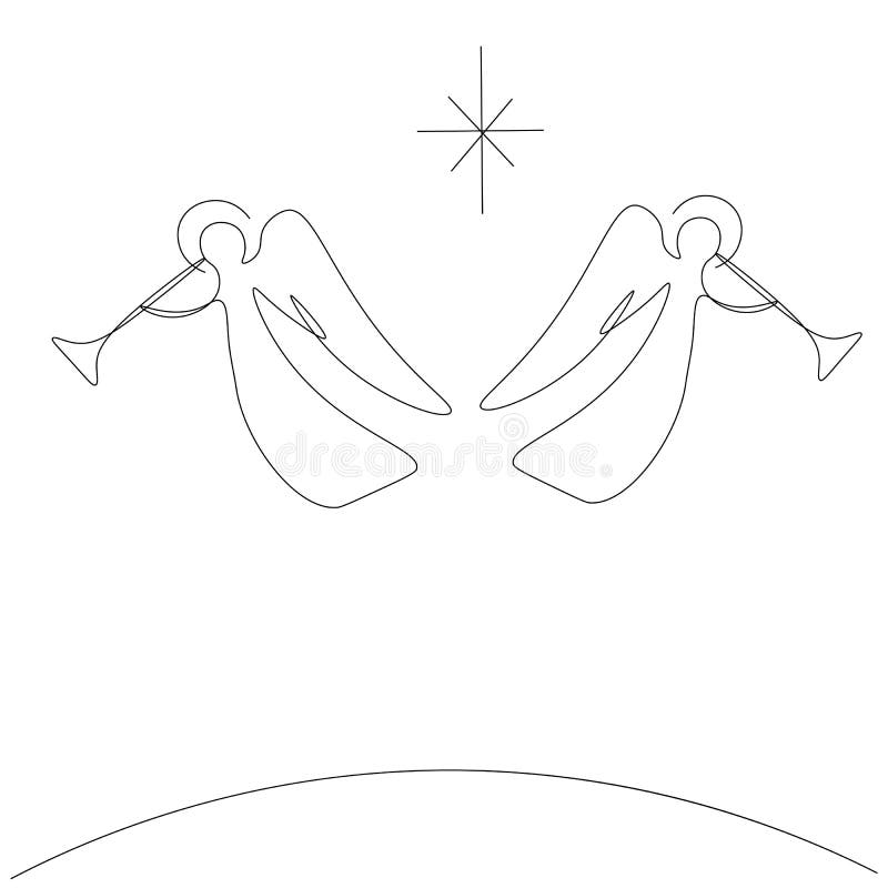 Simple Angel Line Drawings