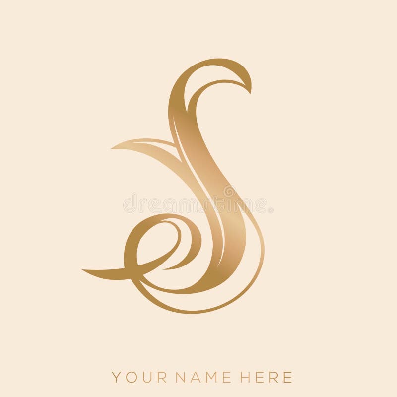 Letter S Logo. Decorative Alphabet Initial. Golden Color. Stock Vector ...