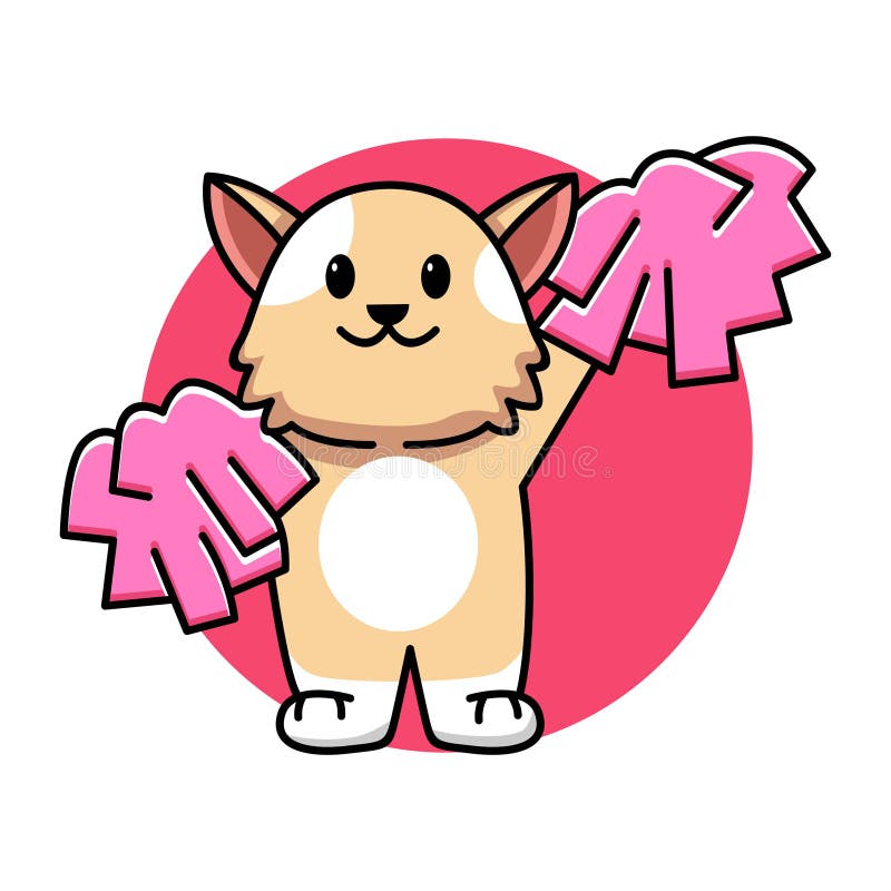 Cute Cat Cheerleader Cartoon Stock Vector - Illustration of expression ...