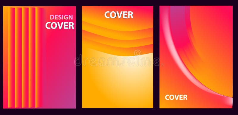 Bright Cover Designs. Set of Colored Gradients Halftone. Stock Vector ...