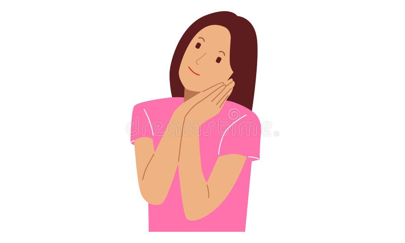 Vector Illustration of Young Woman Looking Up Stock Vector ...