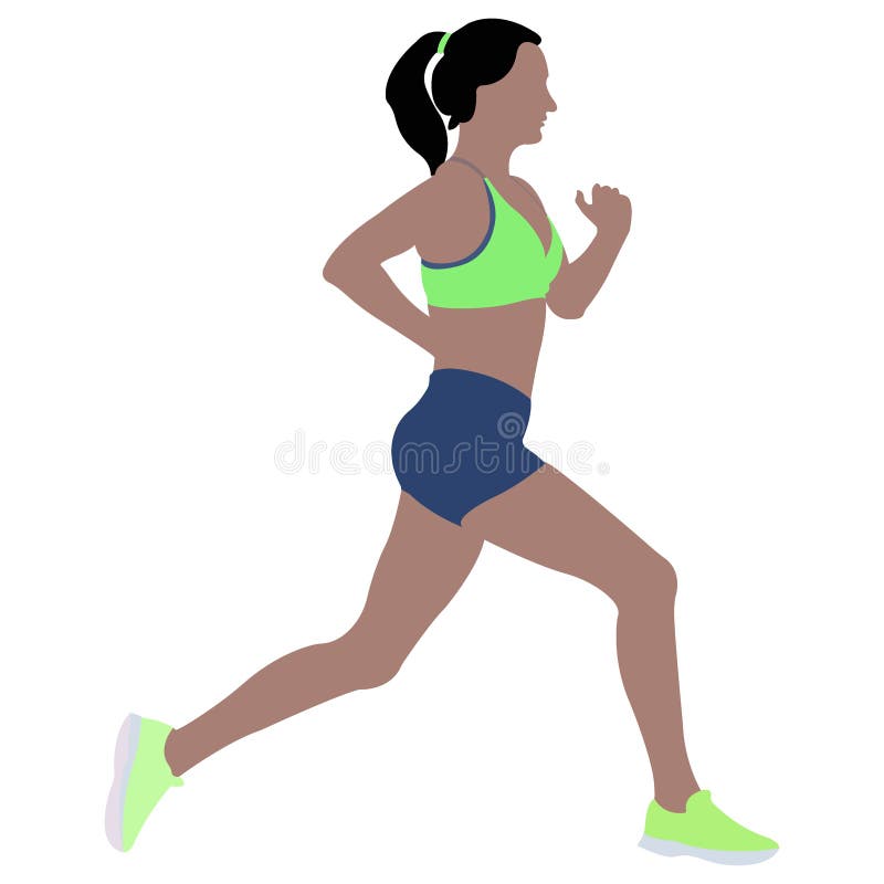 Running Woman Side View Vector Stock Illustration - Illustration of ...