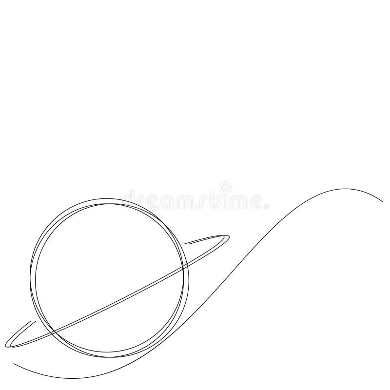 Jupiter Planet Line Drawing, Vector Illustration Stock Vector ...