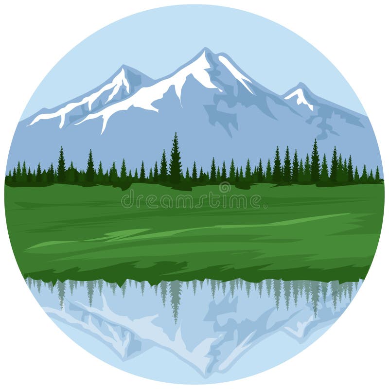 Mountain Hill Landscape Beautiful Illustration. Stock Vector ...