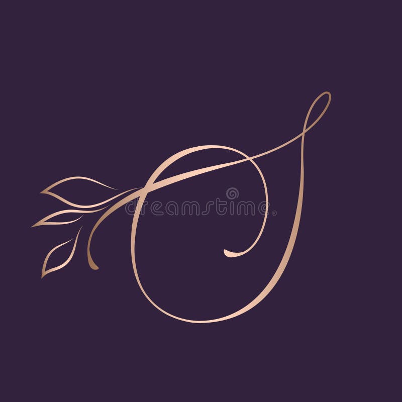 Letter S Logo. Decorative Plant, Swirl Alphabet Initial. Golden Color ...