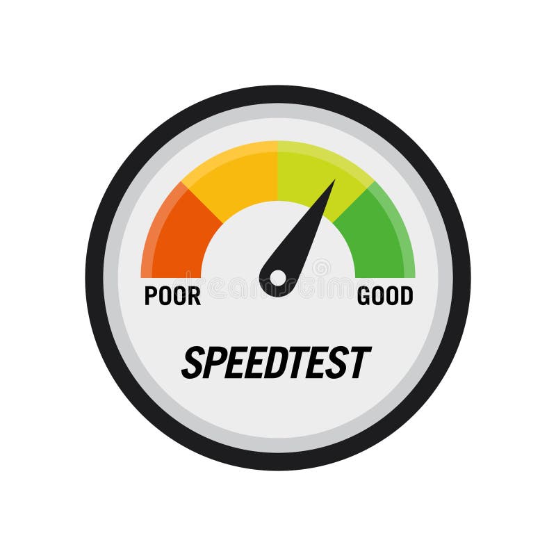 Flat Vector Illustration of Speed Test Gauge Stock Vector ...