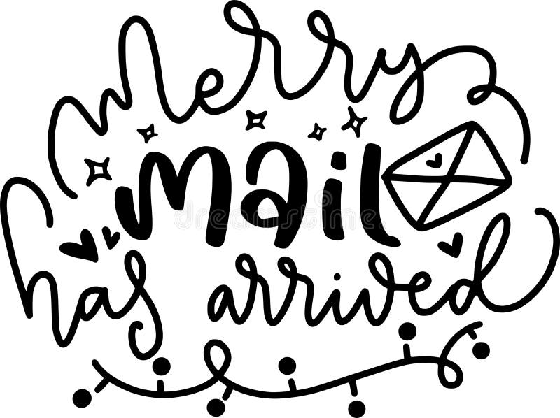Merry Mail Has Arrived Quotes, Christmas-Packaging-Stickers Lettering ...