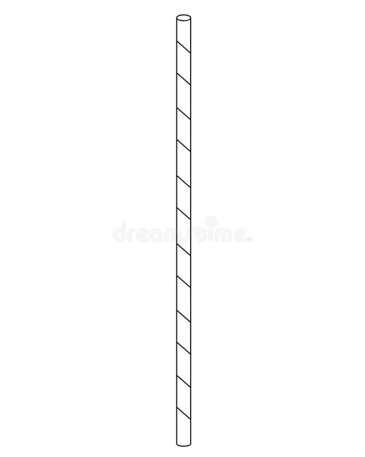 Drinking Straw, Straight Striped - Vector Linear Illustration for ...