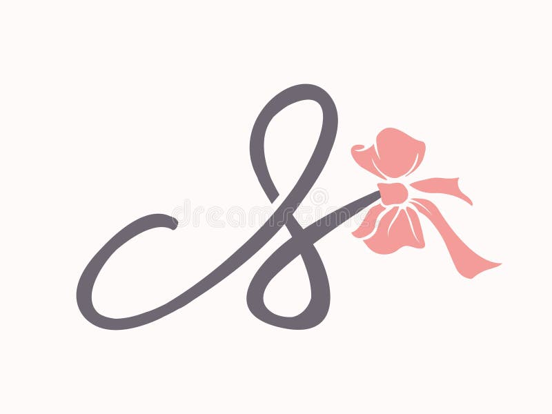 Letter S Logo. Decorative Ribbon Bow Alphabet Initial. Stock Vector ...