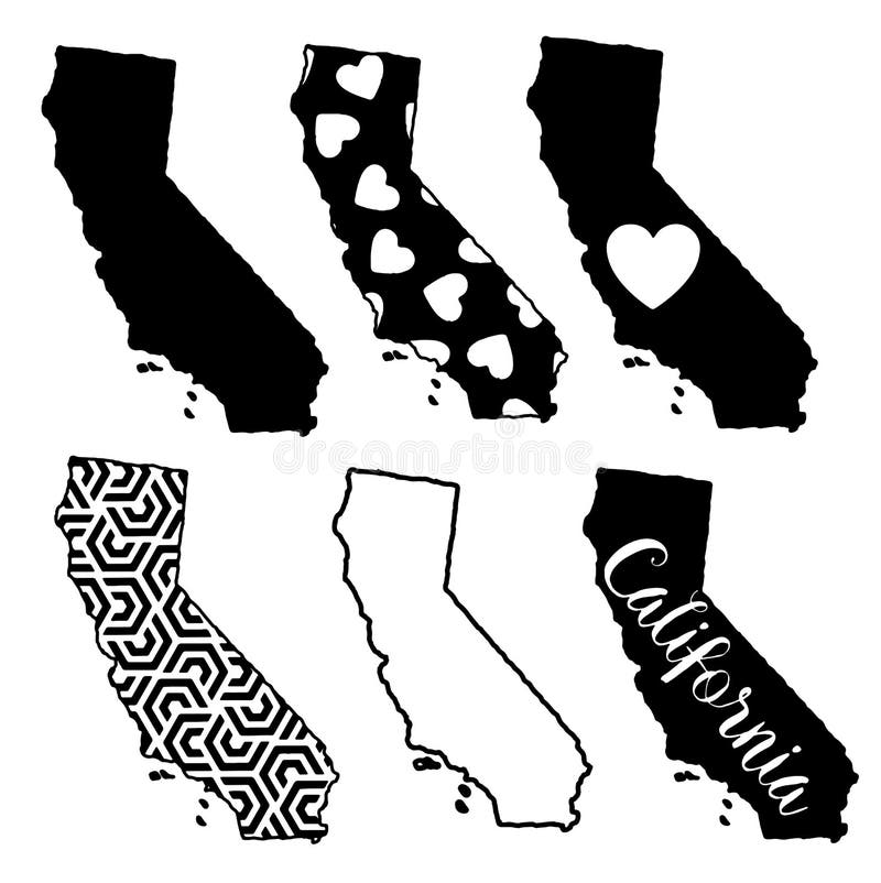 California State Shape Vector Pack Stock Vector - Illustration of ...