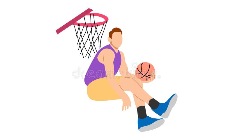 Basketball Player Dunking. Vector Flat Illustration Stock Vector ...
