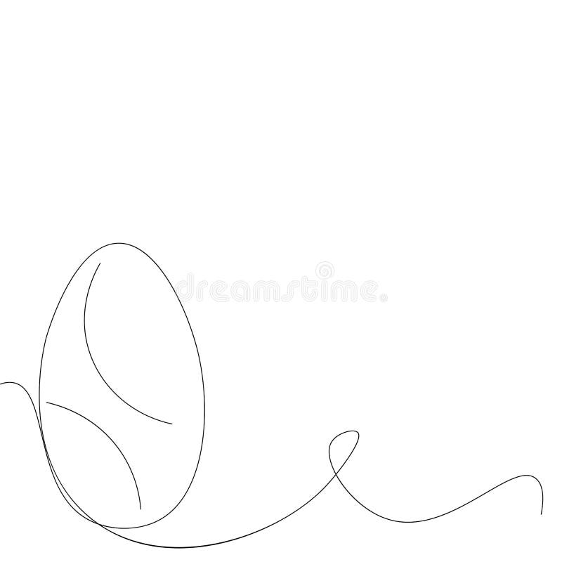 Egg Silhouette Line Drawing, Vector Illustration Stock Vector ...