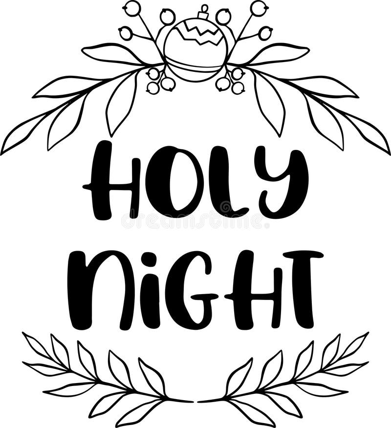 Oh Holy Night Inspirational Quotes Stock Vector - Illustration of ...