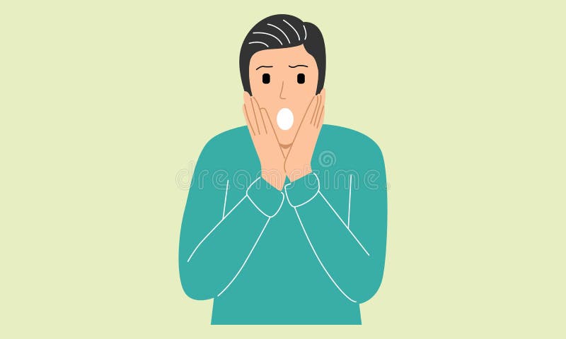 Man with Shocked Expression Stock Vector - Illustration of amazed ...