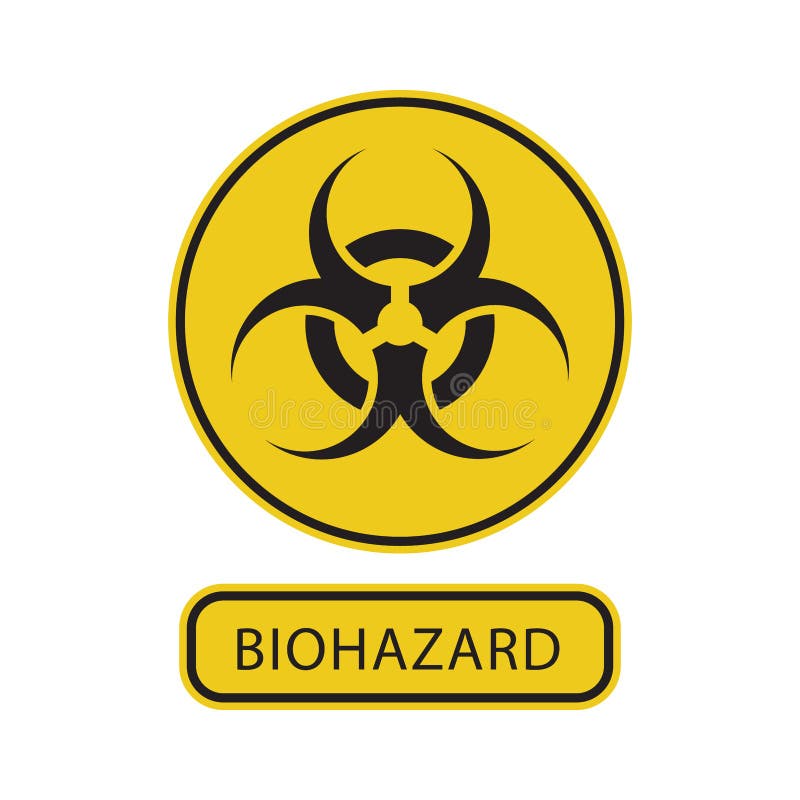 Danger Warning Circle Yellow Sign. Biohazard Sign Vector Icon. Isolated ...