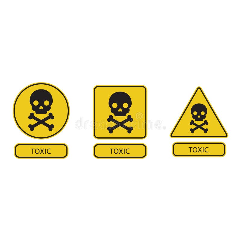 Danger Warning Circle Yellow Sign. Toxic Sign Vector Icon Stock Vector ...