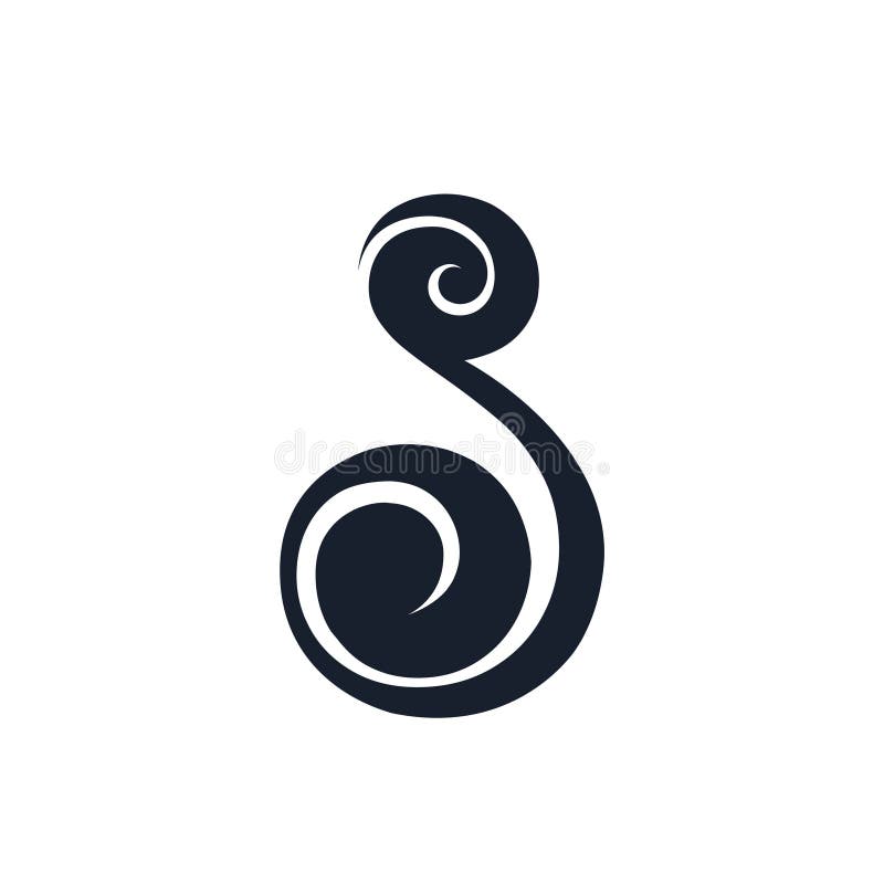Letter S Logo. Decorative Swirl Alphabet Initial. Stock Vector ...