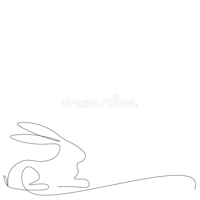 Easter Buny Line Drawing, Vector Illustration Stock Vector - Illustration of easter, line: 238084154