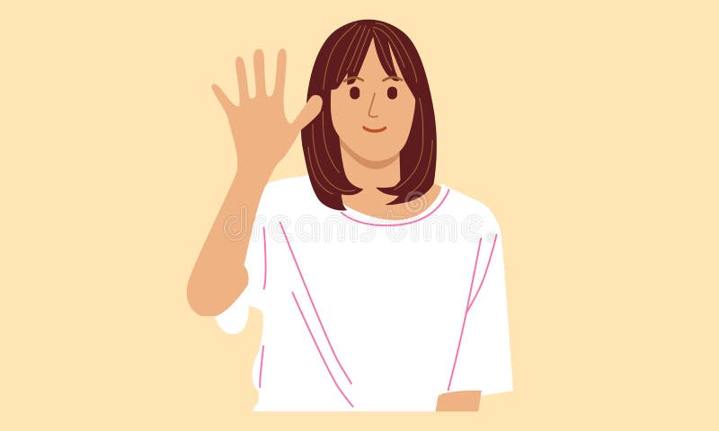 Girl hello gesture stock vector. Illustration of adult - 238152988