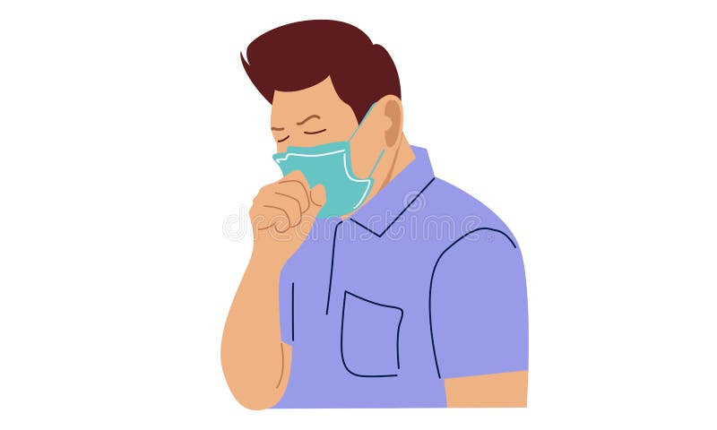 Cold, flu. Man with mask stock vector. Illustration of dust - 238153862
