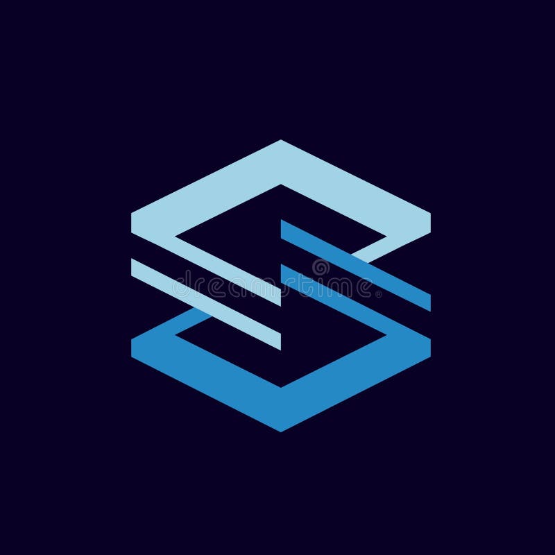 Letter S Logo. Blue Color Alphabet Initial. Stock Vector - Illustration ...