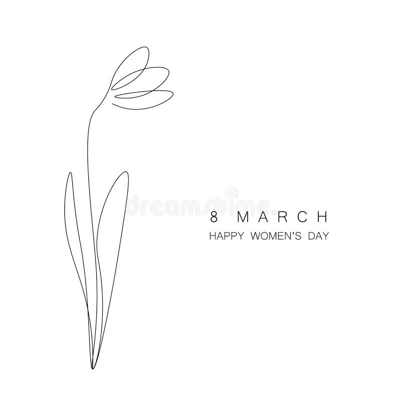 8 March Card Line Drawing, Vector Illustration Stock Vector ...