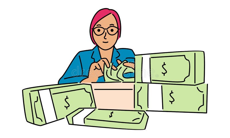 Person Counting Money Stock Illustrations – 839 Person Counting Money ...