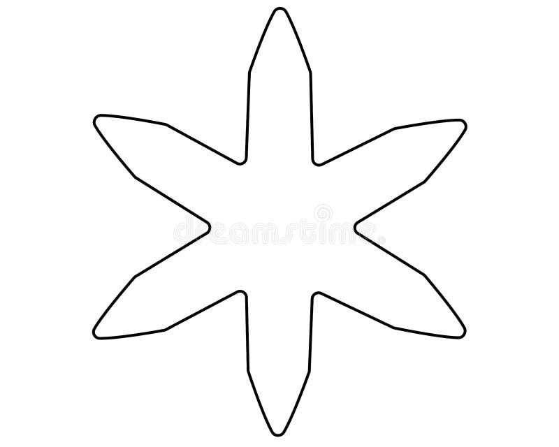 Snowflake, Crystal of Frozen Water - Vector Line Art Picture for ...