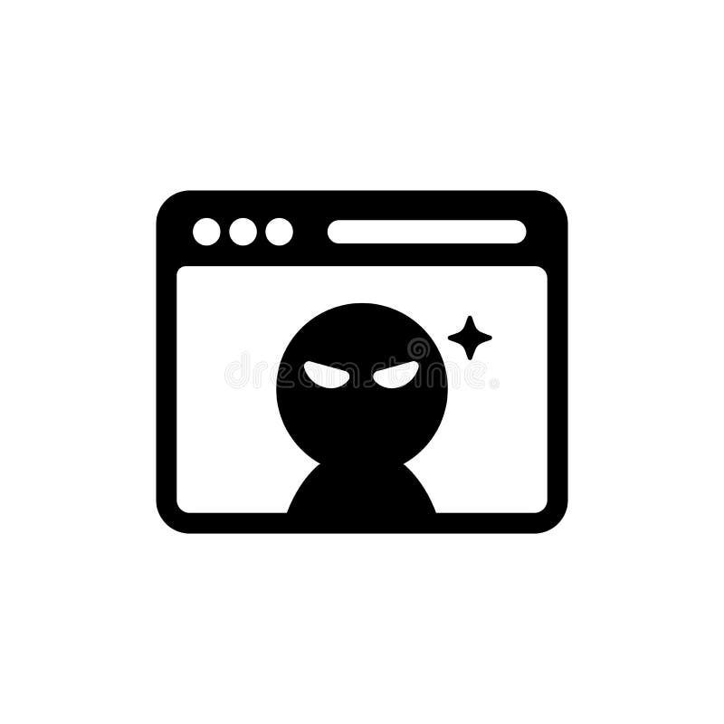 Hacked Computer Web Browser Vector Icon Illustration Stock Vector ...