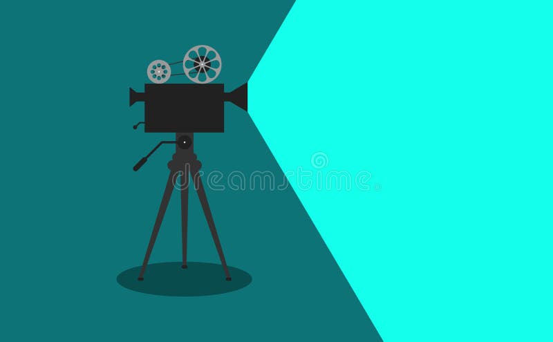 Cinema Movie Projector Reel on Poster Stock Illustration - Illustration ...