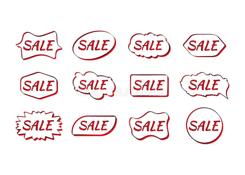 Universal Stickers of Sales and Discounts for Stores of All Goods Stock ...