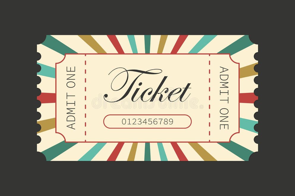 Retro Ticket Template Vintage Ticket Admit One Stock Vector ...