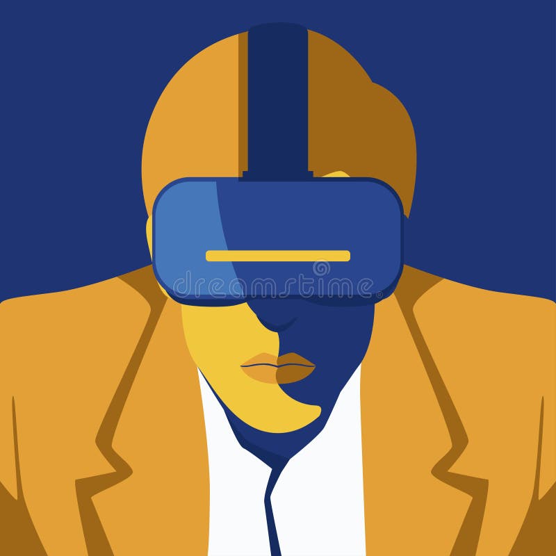 Profile Picture Man Using Virtual Reality Headset. Stock Vector ...