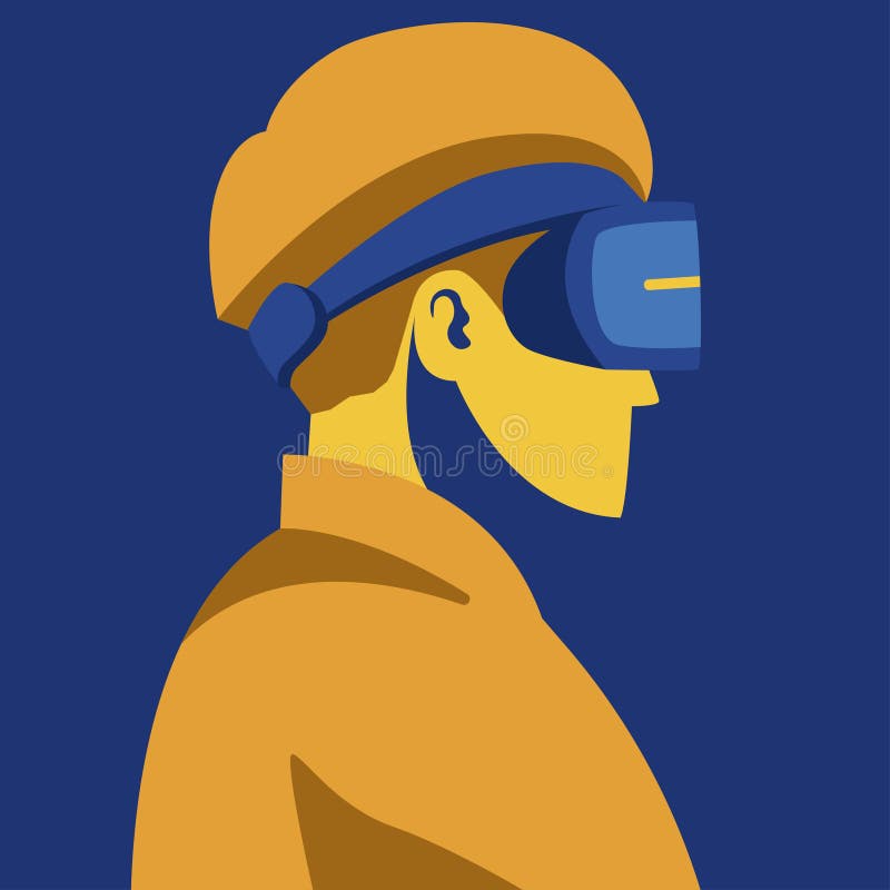 Profile Picture Man Using Virtual Reality Headset. Stock Vector ...