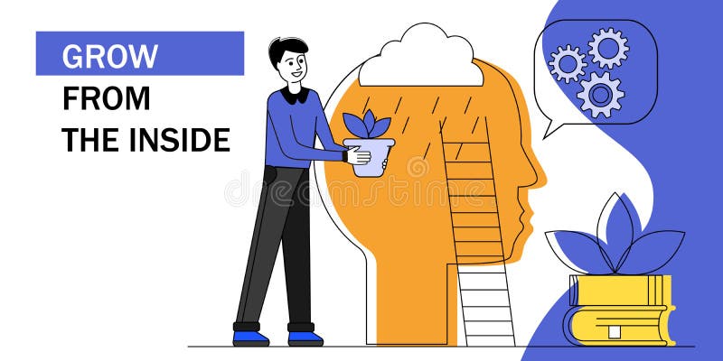 Grow from the Inside Concept. Stock Vector - Illustration of isolated ...