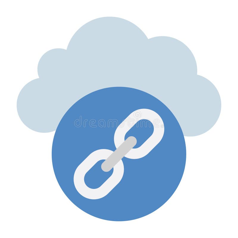 Cloud Link - Flat Color Icon. Stock Vector - Illustration of white ...