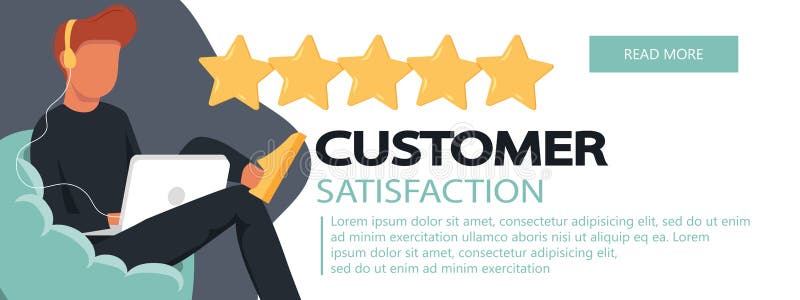 Rating on Customer Service Illustration Stock Vector - Illustration of ...