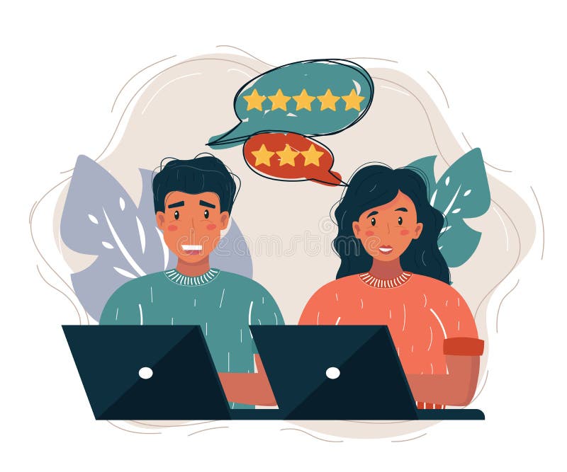 Rating on Customer Service Illustration Stock Vector - Illustration of ...