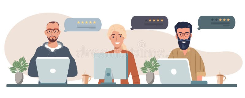 Rating on Customer Service Illustration Stock Vector - Illustration of ...