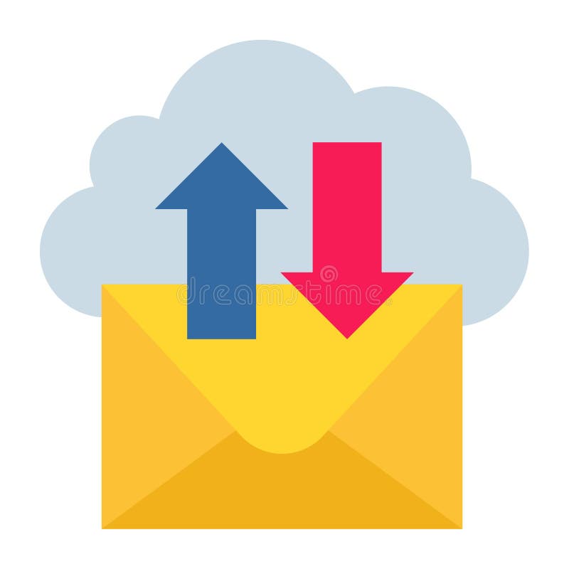 Transfer Email - Flat Color Icon. Stock Vector - Illustration of ...